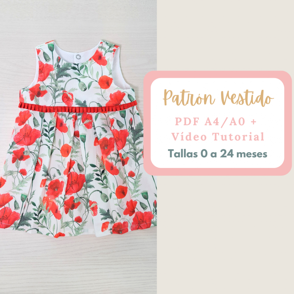 Patrón Vestido Plisado de Bebé | 0-24 Meses | GRATIS | Tutorial en ...